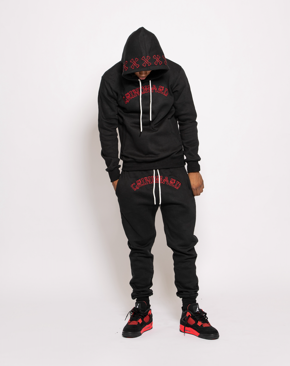 Red Relentless Sweatsuit – GrindHarddApparel